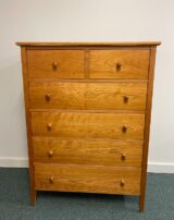 Shaker Furniture of Maine » CHERRY SPLIT TOP 5 DRAWER CHEST